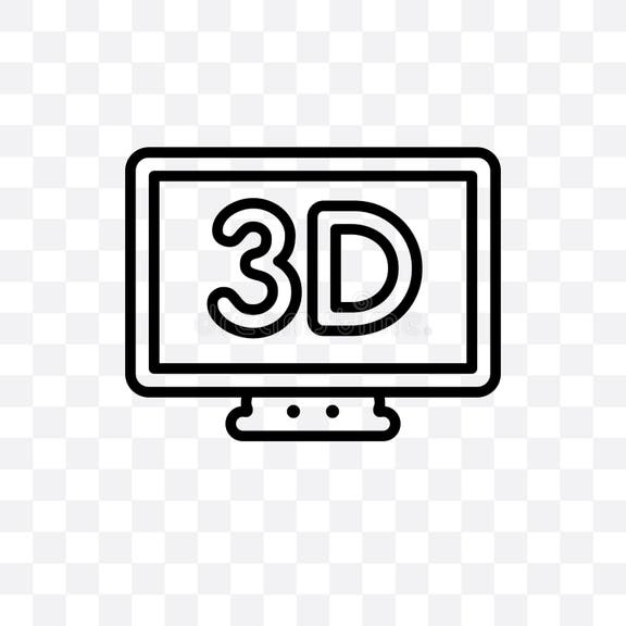 3 Dimension Screen Vector Linear Icon Isolated on Transparent ...