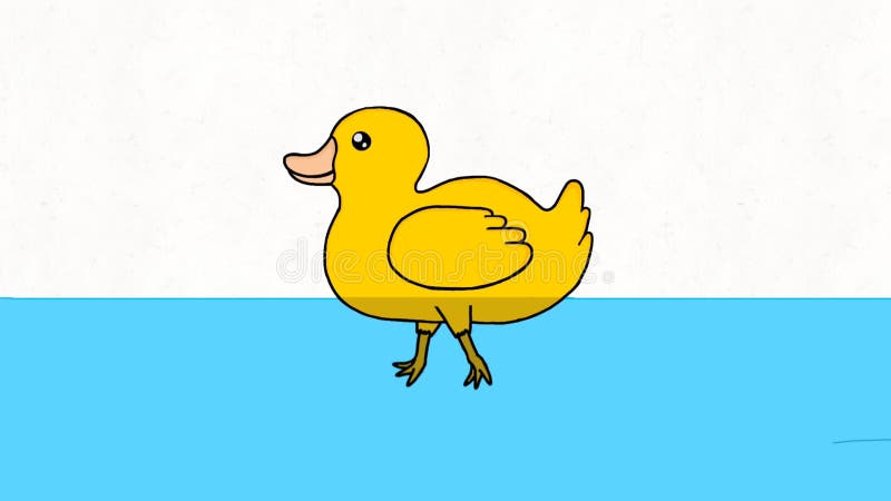 2-dimensional Animated Video of a Duck Swimming in Water Stock Footage ...