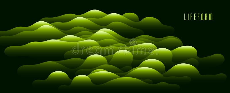 Dimensional Bio Life Form Gradient Shape Element for Design, Abstract ...