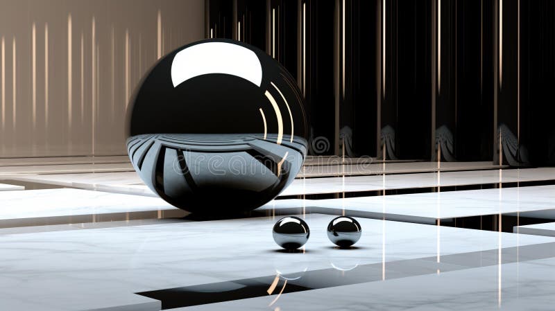 Dimensional Exploration: Vibrant Geometric Orb in Futuristic Setting ...