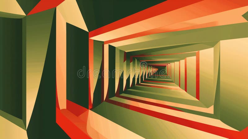 Dimensional Geometric Illusion: Fractal Patterns in Depth Stock Photo ...