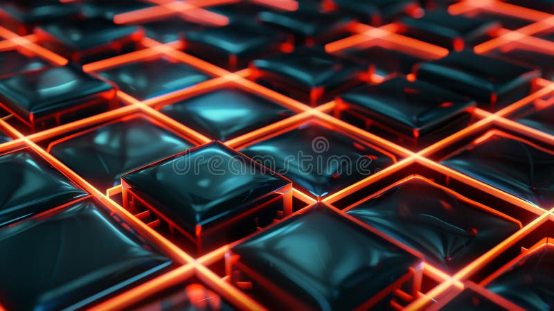 Dimensional Grid: Illuminated Depth Stock Image - Image of digital ...