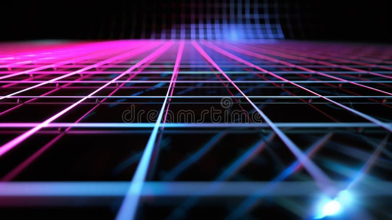 Dimensional Grid: Illuminated Depth Stock Image - Image of radiant ...