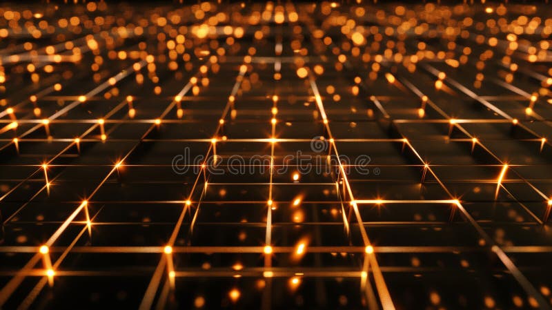 Dimensional Grid: Illuminated Depth Stock Image - Image of futuristic ...