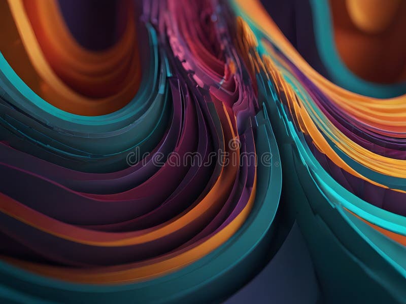 Dimensional Intricacy: an Abstract 3D Design for Engaging Visuals Stock ...