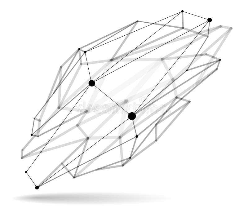 Dimensional Lattice Mesh Vector Abstraction, 3D Polygonal Design ...