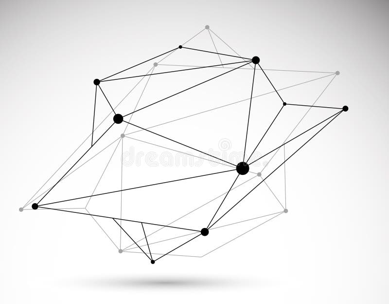 Dimensional Lattice Mesh Vector Abstraction, 3D Polygonal Design ...