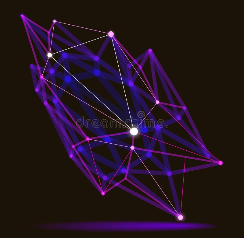 Dimensional Lattice Mesh Vector Abstraction, 3D Polygonal Design ...