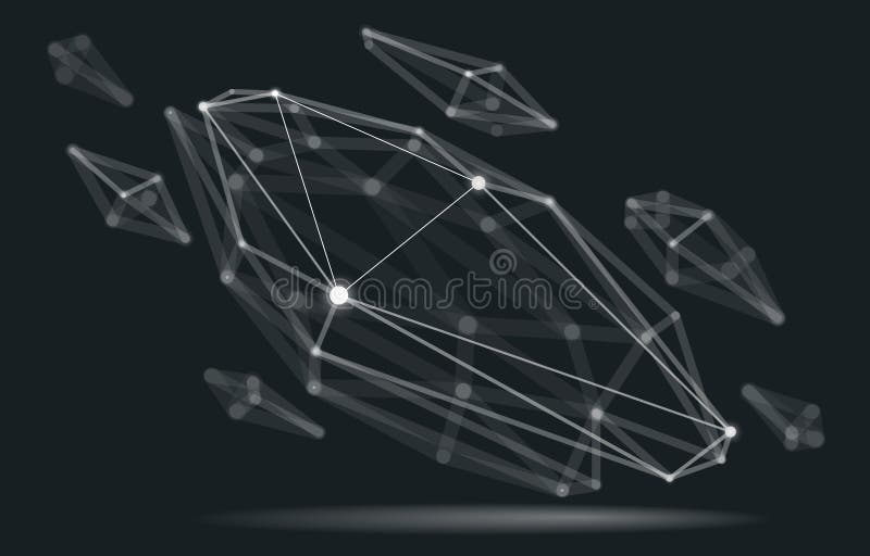Dimensional Lattice Mesh Vector Abstraction, 3D Polygonal Design ...