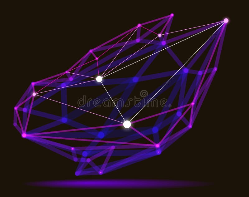 Dimensional Lattice Mesh Vector Abstraction, 3D Polygonal Design ...