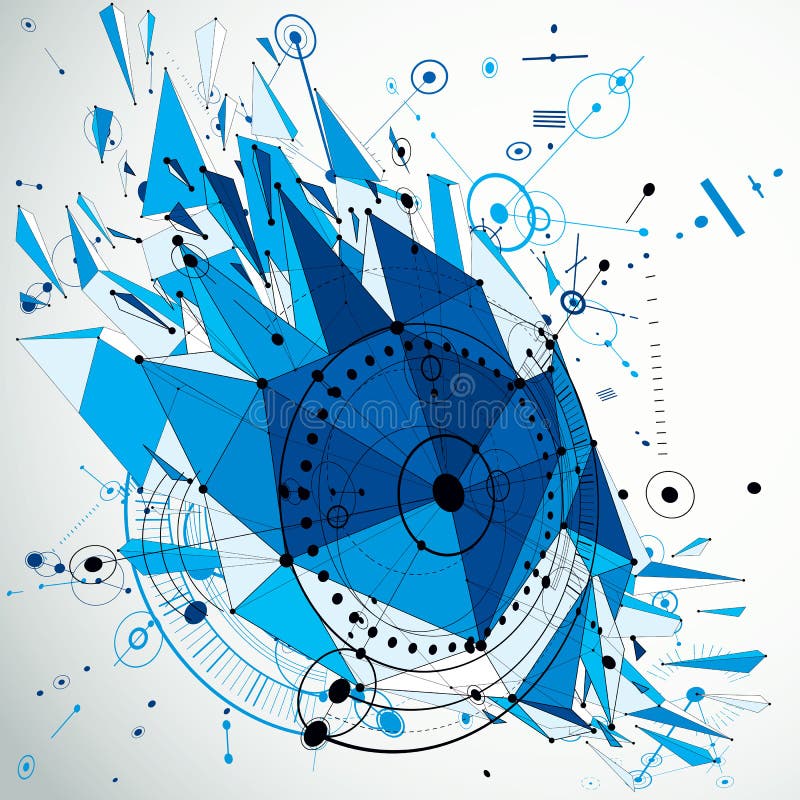 Dimensional Mechanical Scheme, Blue Futuristic Vector Engineering Stock ...