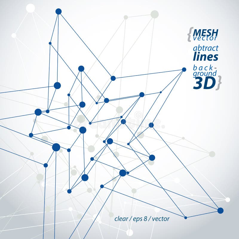 Wireframe Mesh Polygonal Background. Wave with Stock Vector ...