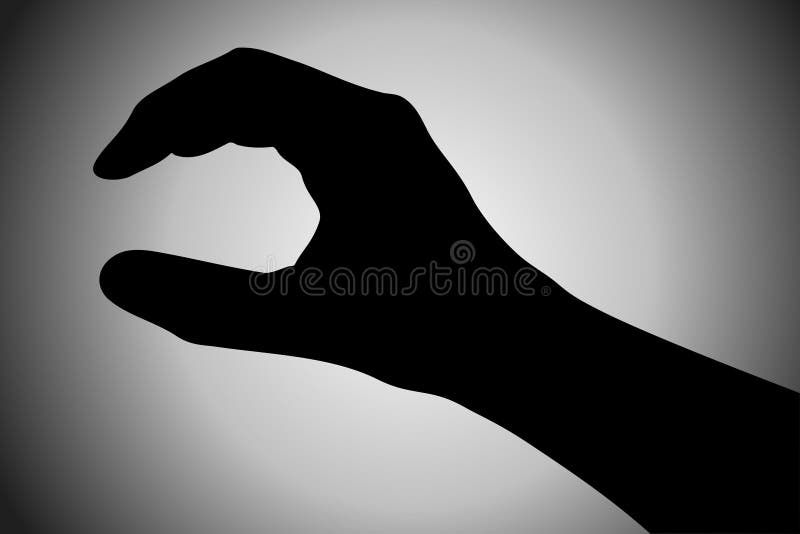 Dimensions Concept - Human Hand, Gray Background Stock Image - Image of ...
