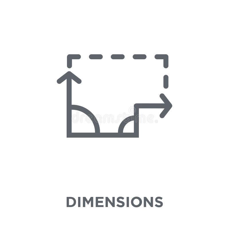 Dimensions Icon Vector Sign and Symbol Isolated on White Background ...
