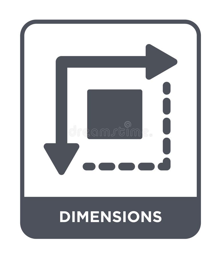 Dimension Icon in Trendy Design Style. Dimension Icon Isolated on White ...