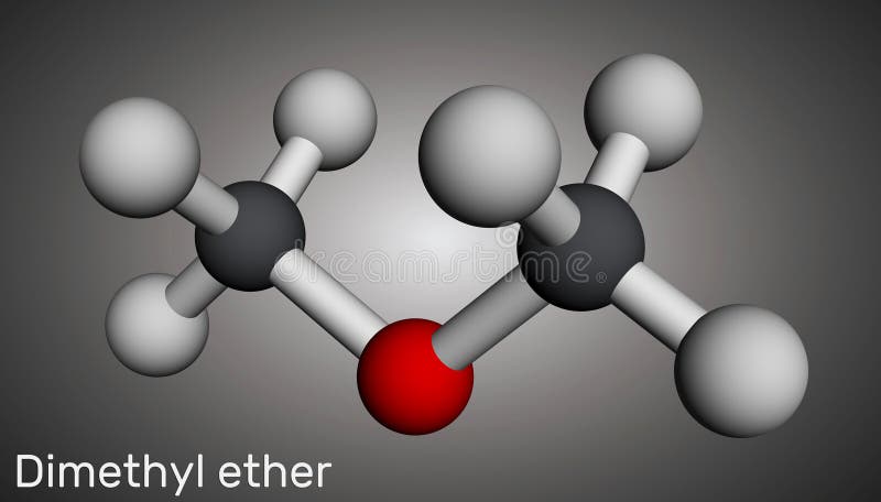 Dimethyl Ether, DME Molecule. Molecular Model Stock Illustration ...