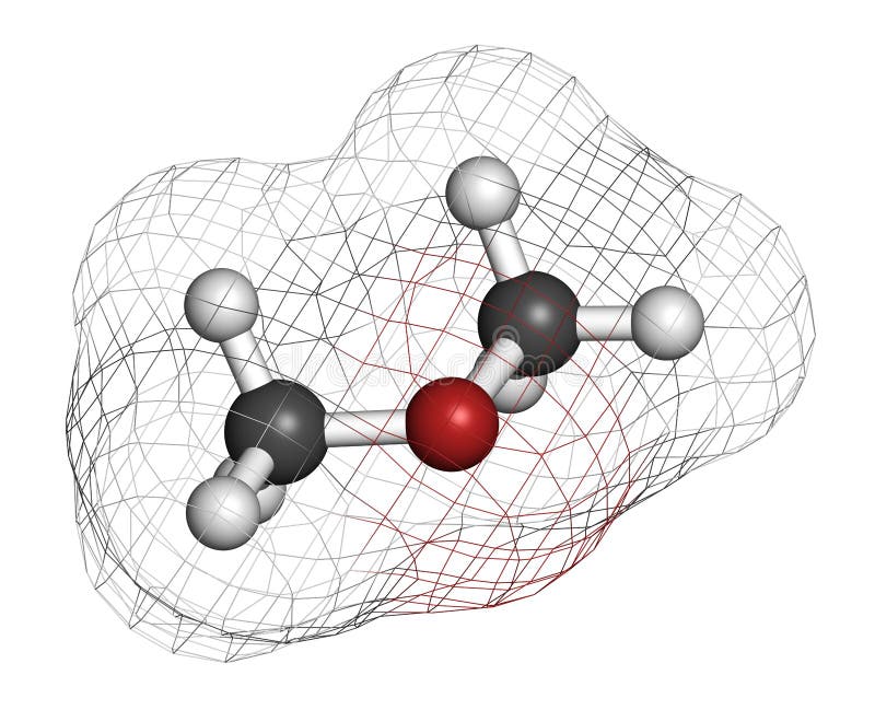 Dimethyl Ether Methoxymethane, DME Molecule. 3D Rendering. Atoms are ...