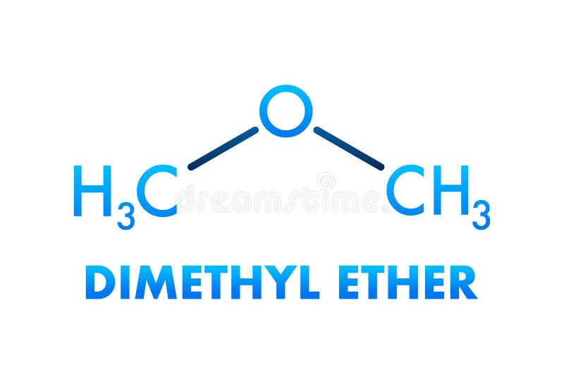 Dimethyl Ether Skeletal Formula Chemical Structure on White Background ...