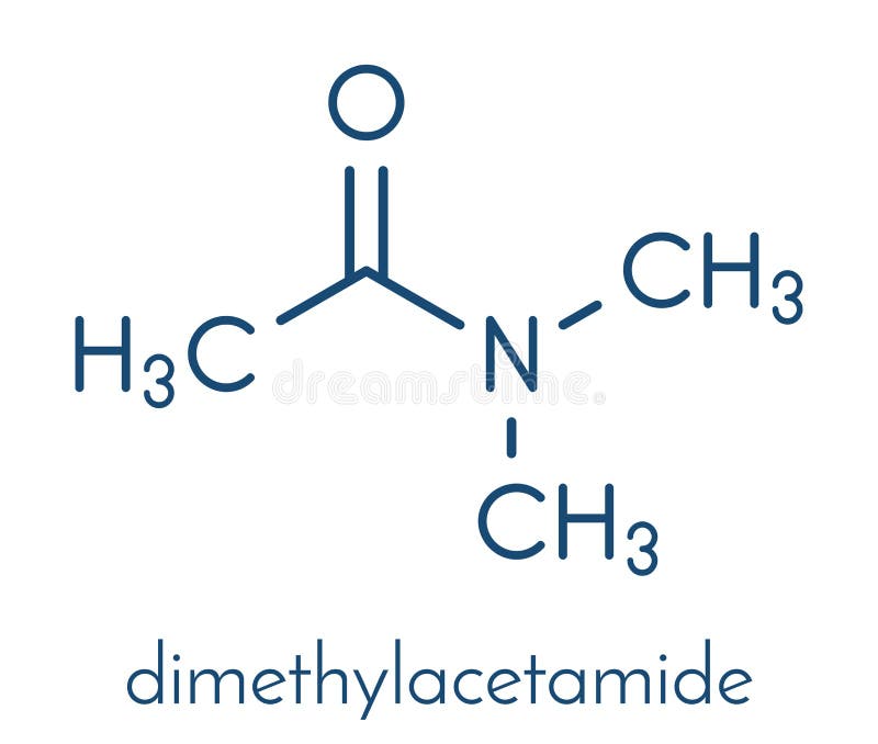Dimethylacetamide DMAc Chemical Solvent Molecule. Skeletal Formula ...