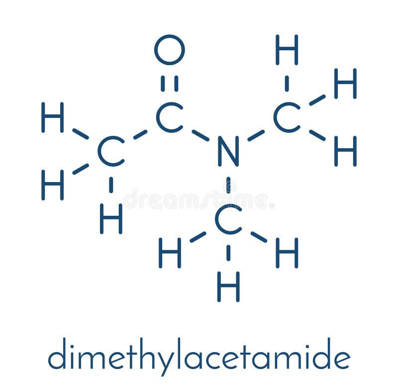 Dimethylacetamide DMAc Chemical Solvent Molecule. Skeletal Formula ...