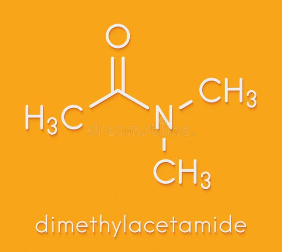 Dimethylacetamide DMAc Chemical Solvent Molecule. Skeletal Formula ...
