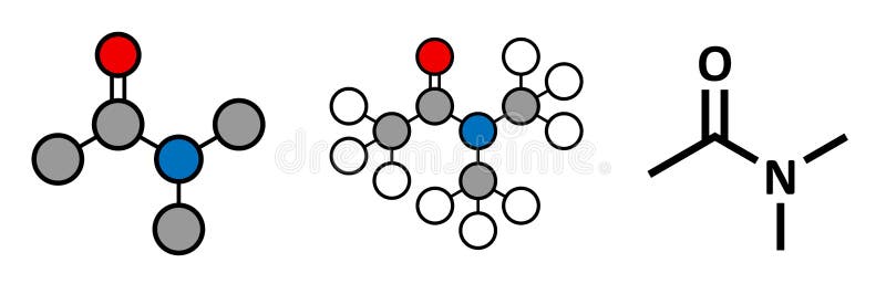 Dimethylacetamide DMAc Chemical Solvent Molecule. Stock Illustration ...