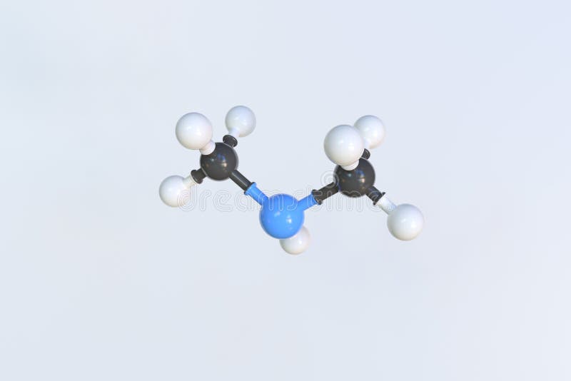 Dimethylamine Molecule Made with Balls, Isolated Molecular Model. 3D ...