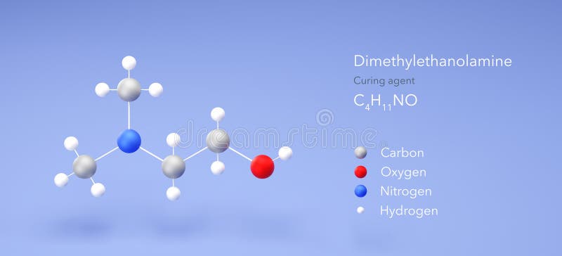 Dimethylethanolamine Molecule, Molecular Structures, Curing Agent, 3d ...