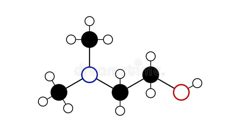 Dimethylethanolamine Molecule, Structural Chemical Formula, Ball-and ...