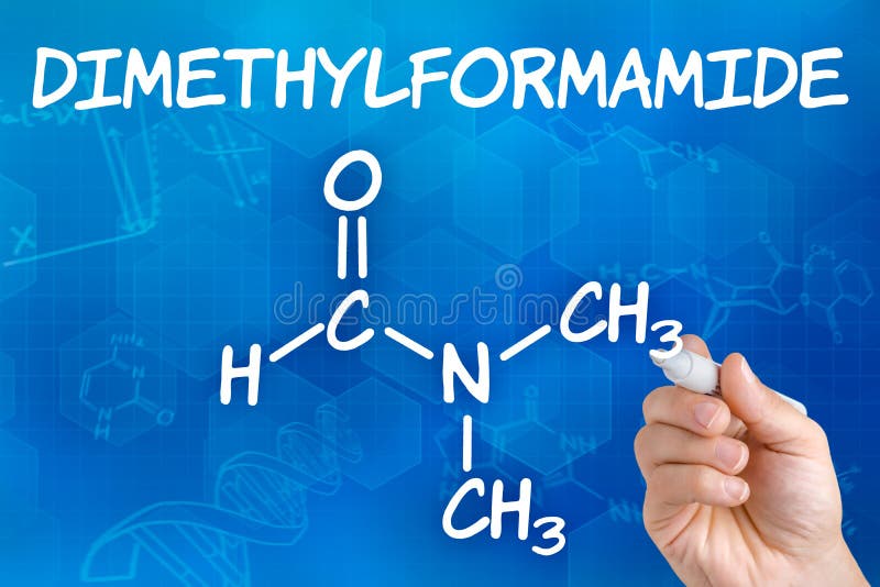 Dimethylformamide DMF Chemical Solvent Molecule. Skeletal Formula ...