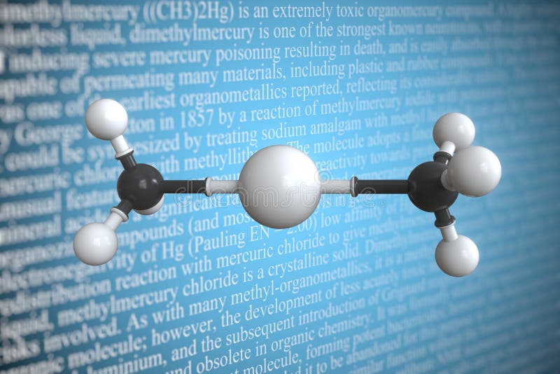 Dimethylmercury Scientific Molecular Model, 3D Rendering Stock ...