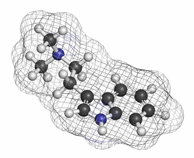 Dimethyltryptamine (DMT) Psychedelic Drug Molecule. Present in the ...