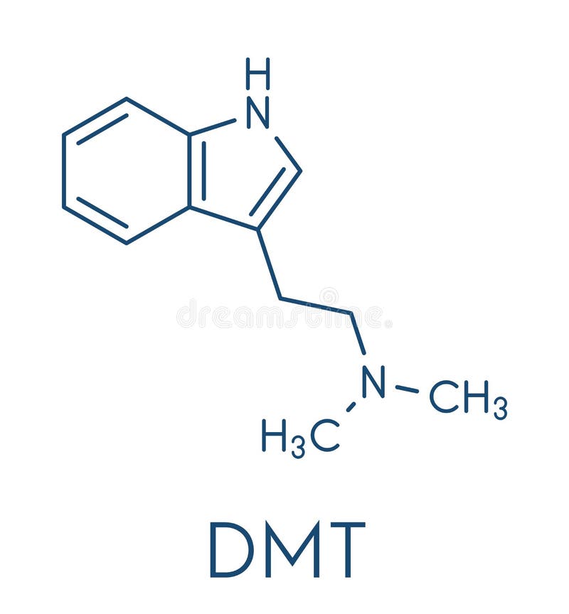 Dimethyltryptamine (DMT) Psychedelic Drug Molecule. Present in the Drink Ayahuasca. 3D Rendering ...