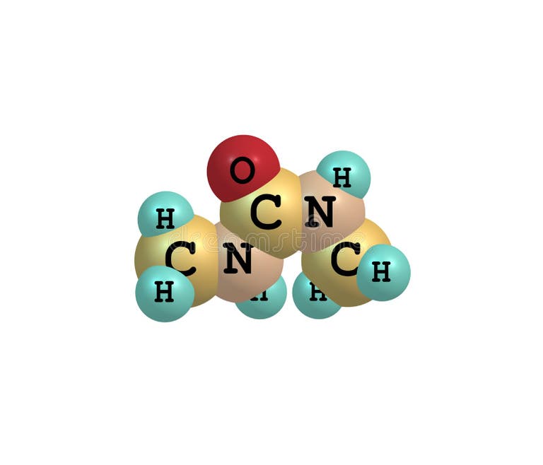 Dimethylurea Molecule Isolated on White Stock Illustration ...