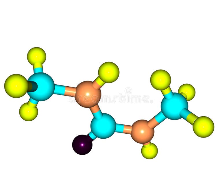 Dimethylurea Molecule Isolated on White Stock Illustration ...