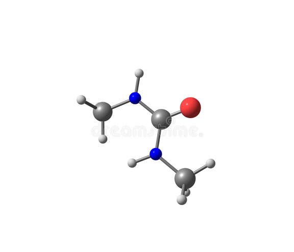 Dimethylurea Molecule Isolated on White Stock Illustration ...