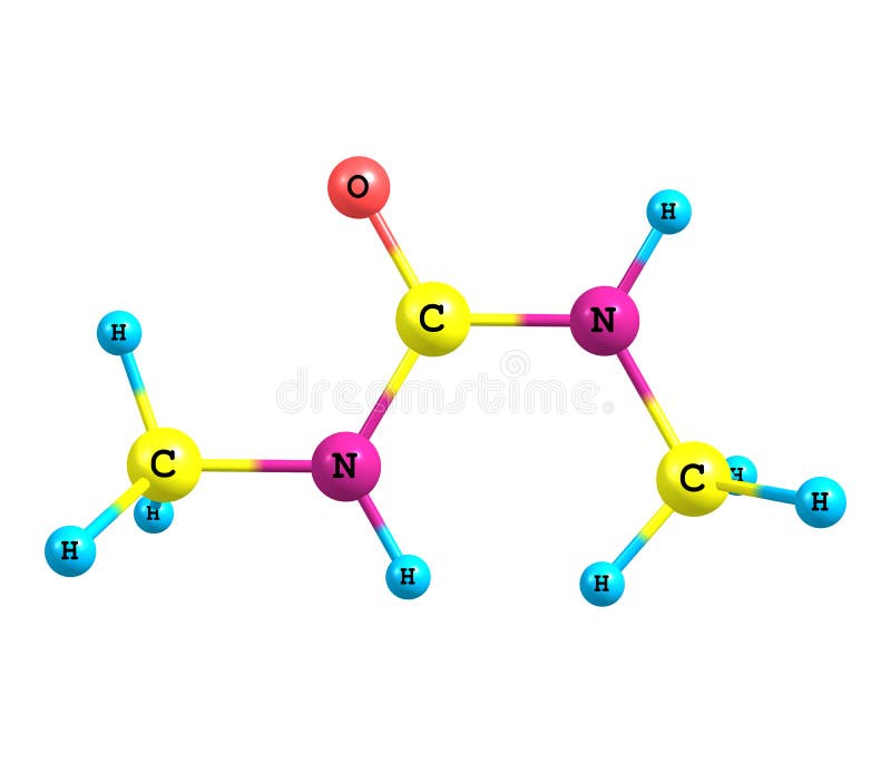 Dimethylurea Molecule Isolated on White Stock Illustration ...