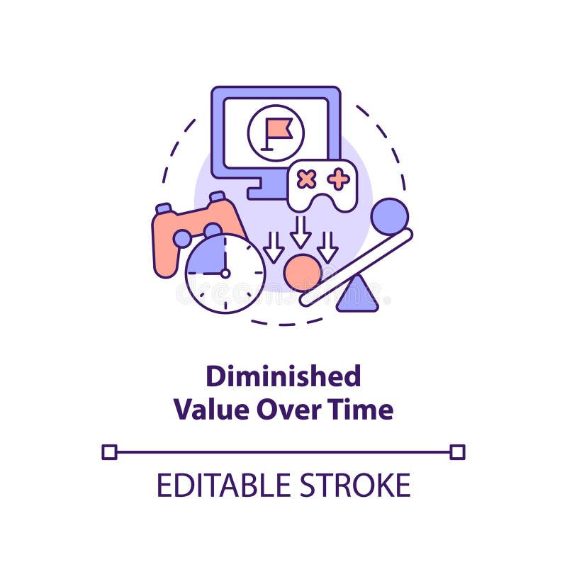 Diminished Value Over Time Concept Icon Stock Vector - Illustration of ...