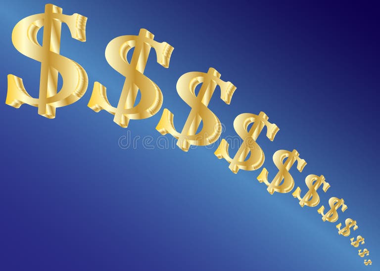 Diminishing Dollars stock vector. Illustration of credit - 6261030