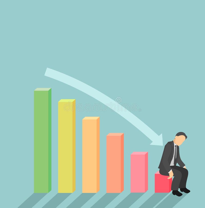 Diminution de ventes illustration de vecteur. Illustration du ventes ...