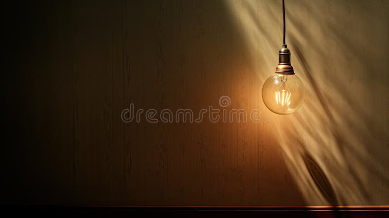 Dimly light bulb flat stock illustration. Illustration of shadows ...