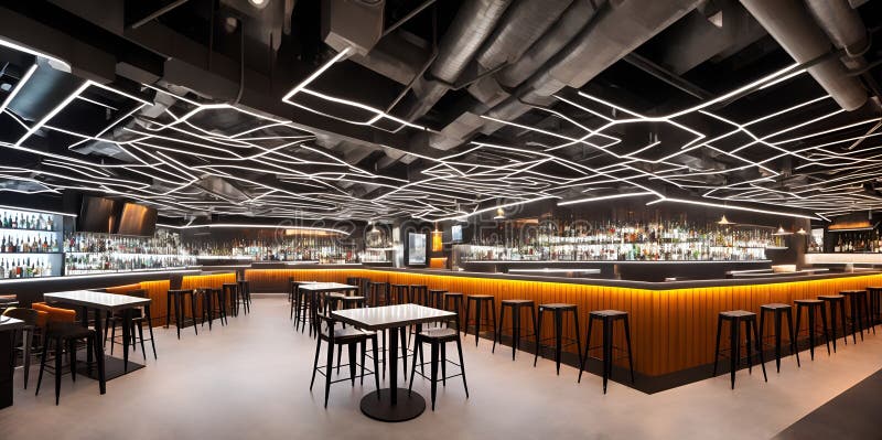 A Dimly Lit Bar with a Lot of Stools Created with Generative AI ...