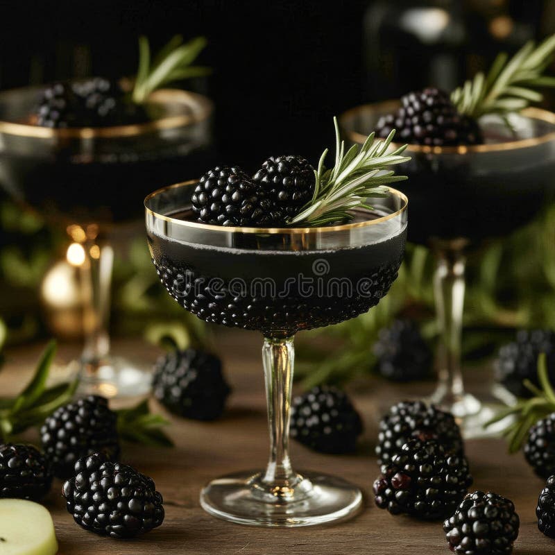 A Dimly Lit Bar Serves As the Backdrop for Elegant Cocktails Garnished ...