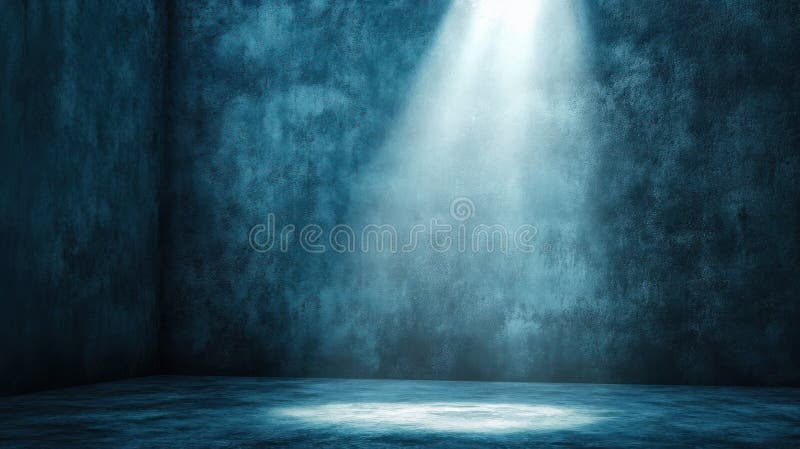 Dimly Lit Empty Room with a Spotlight Effect Stock Illustration ...