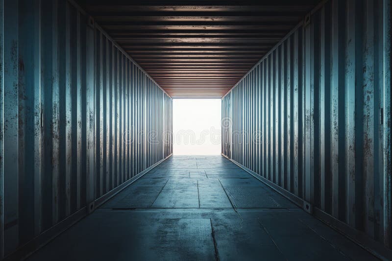 Empty Shipping Container Interior Stock Illustration - Illustration of ...