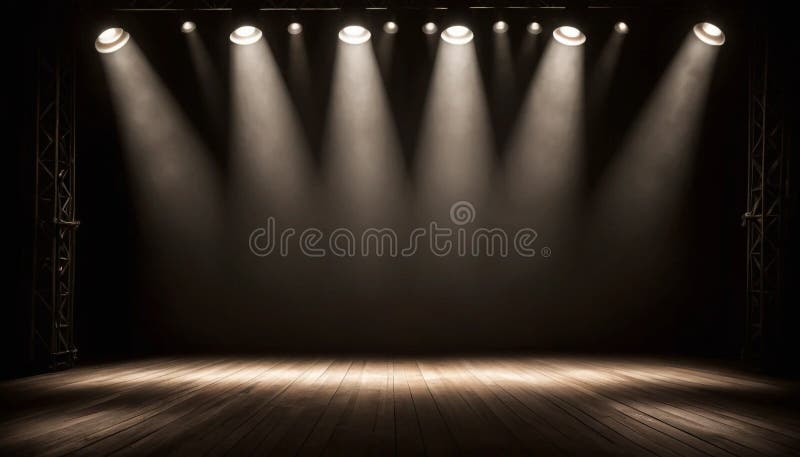 Dimly Lit Empty Stage Wallpaper Stock Illustration - Illustration of ...