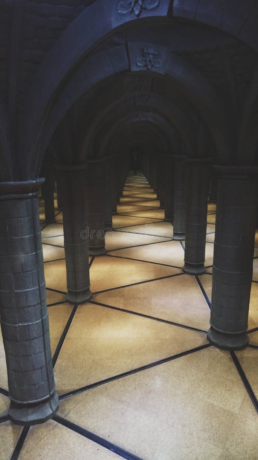 Medieval hallway stock image. Image of landmark, arch - 3464283