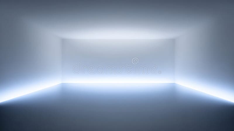 Dimly Lit Interior with Warm Ceiling Light Casting Soft Shadows in a ...