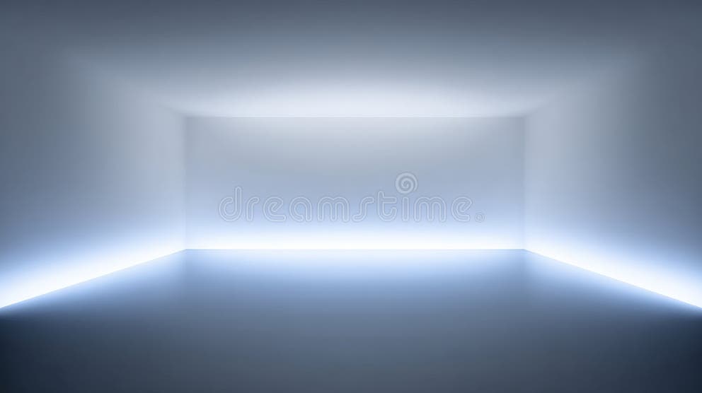 Dimly Lit Interior with Warm Ceiling Light Casting Soft Shadows in a ...