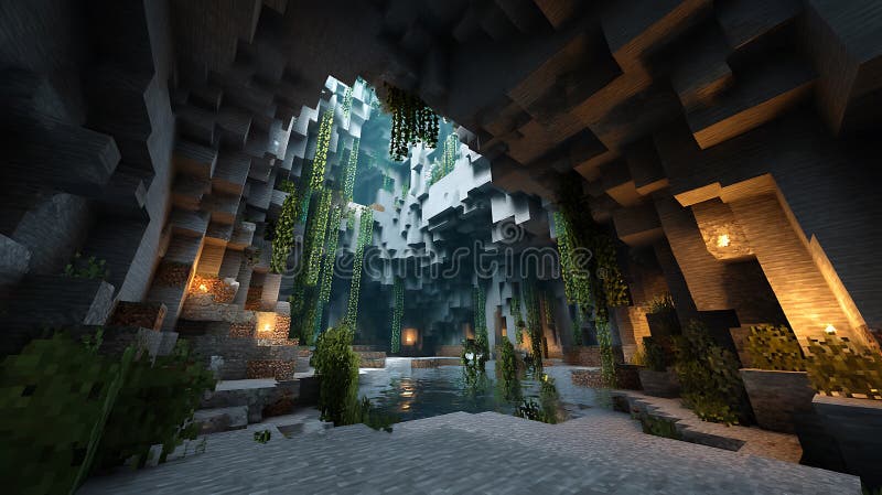 Lit Pixelated Cave Interior Stock Illustrations – 2 Lit Pixelated Cave ...